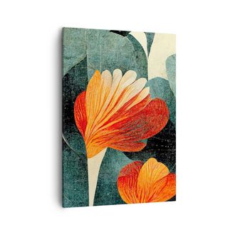 Arttor Bilder auf Leinwand Botanik Boho Grunge Leinwandbild mit Rahmen 50x70cm Wandbilder Dekoration Wohnzimmer Schlafzimmer K&uuml;che Deko Gro&szlig; Wanddeko Bild Wa