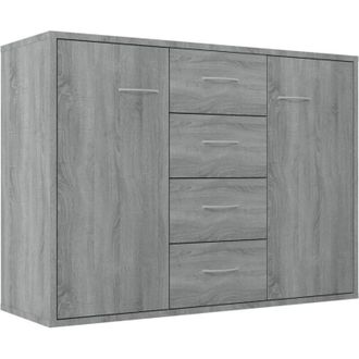 vidaXL Buffet Sonoma gris 88x30x65 cm Bois ding&eacute;nierie Vidaxl