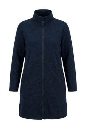 Ulla Popken Sweatjacke Long-Sweatjacke Leomuster Stehkragen Langarm