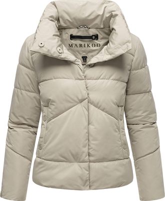Marikoo kurze Damen Steppjacke mit Kragen & Druckkn&ouml;pfen - Jalliaa