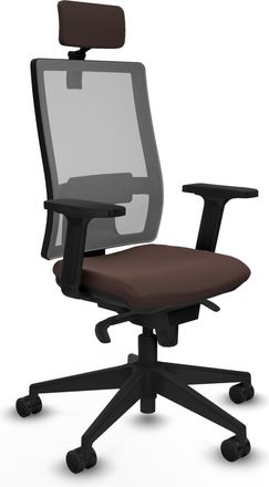 Piqueras y Crespo B&uuml;rostuhl mit 2D-Armlehnen, h&ouml;henverstellbarer Lendenwirbelst&uuml;tze und h&ouml;henverstellbarem Kopfteil und Neigungsverstellung, ausgestattet mit 5 Position