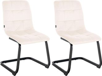 Clp 2er Set Esszimmerstuhl Vermont Samt creme