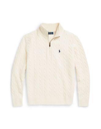 Ralph Lauren CABLE-KNIT WOOL-CASHMERE SWEATER
