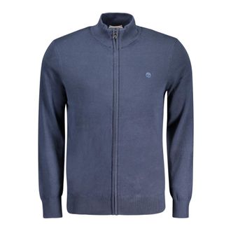 Timberland Blauer Langarm Rei&szlig;verschluss Cardigan Baumwolle - - Knitwear - Herren - Blau - M