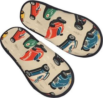 Generic Pantoufle Maison Voiture De Course Vintage, Voiture De Sport Rapide Hiver Pantoufles Antid&eacute;rapantes Hiver Chaussures Chaudes Confortable Chaussons Mai
