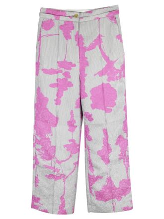 Hussein Chalayan Pink Tree Print Wide Leg Trouser Size XXS