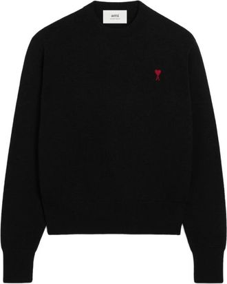 Ami Homme, Pulls, Noir, Taille: 2XL De Coeur Crewneck Sweater