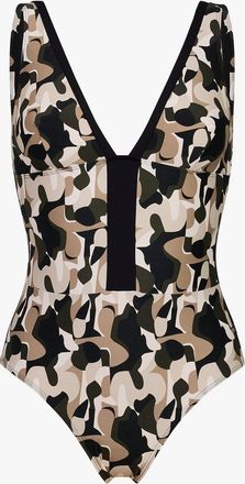 D Nu D Maillot de bain une pi&egrave;ce imprim&eacute; &agrave; col v