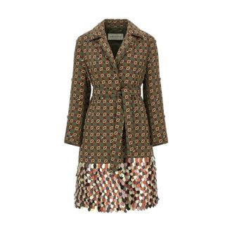 Dries Van Noten Femme, Manteaux, Multicolore, Taille: 36 FR Manteau Ceintur&eacute;