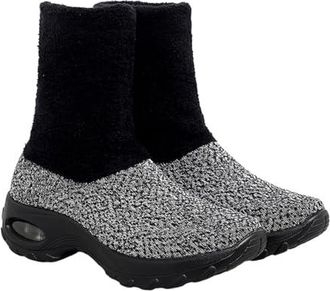 Holibanna Bottes DHiver -Mollet pour Femme Bottes de Neige Chaudes et Confortables Semelle Antid&eacute;rapante Doublure en Fourrure Couleur Gris Taille 39 Chaussures 