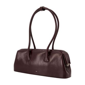 Osoi Womens Boat Wide Shoulder Bag - Osoi Leather Bordeaux Burgundy Cowhide Shoulder-Hobo-Bags