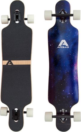 Apollo Longboard Nebula Special Edition Komplettboard mit High Speed ABEC Kugellagern inkl. Skate T-Tool, Drop Through Freeride Skaten Cruiser Boards