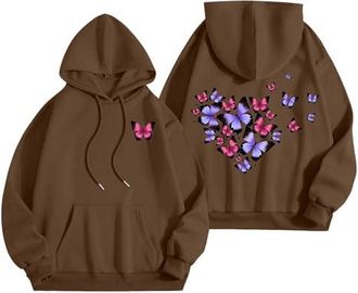 Generic Sweat &agrave; capuche imprim&eacute; tendance pour la Saint-Valentin 2026 (2), marron, XXL