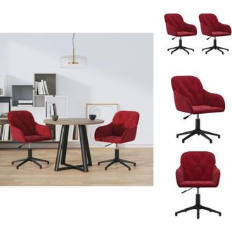 vidaXL Vidaxl - Esszimmerst&uuml;hle 2 Stk. Drehbar Weinrot Samt - Esszimmerst&uuml;hle - Drehbare St&uuml;hle - Samtst&uuml;hle - Wohnzimmersessel - Weinrot M&ouml;bel