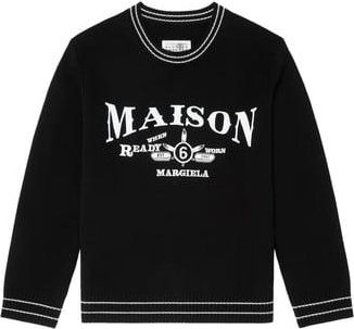 Maison Margiela Pull droit &agrave; inscription devant