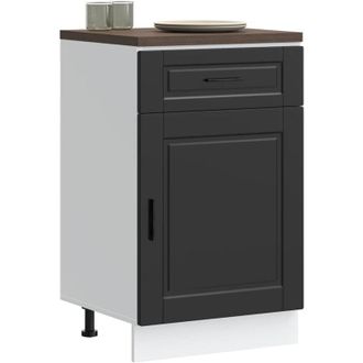 vidaXL Vidaxl - Armoire de cuisine Porto noir bois ding&eacute;nierie