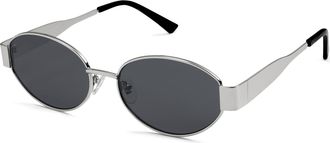 Sojos Retro Sonnenbrille Damen Herren Oval Metal Trendy Classic UV400 Schutz Sonnenbrillen SJ1217