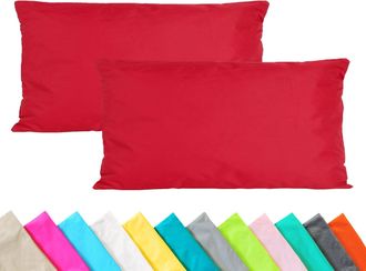 JACK 2er Set Outdoor Kissenhülle Kissenbezug 30x50cm Wasserfest Sitzkissen Lounge Kissen Garten Stuhl Lotus Effekt, Farbe:Rot