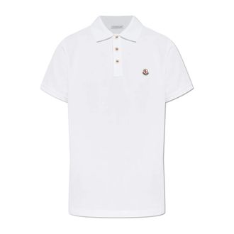 Moncler Polo mit Logo-Patch - - Tops - Herren - Wei&szlig; - 2XL
