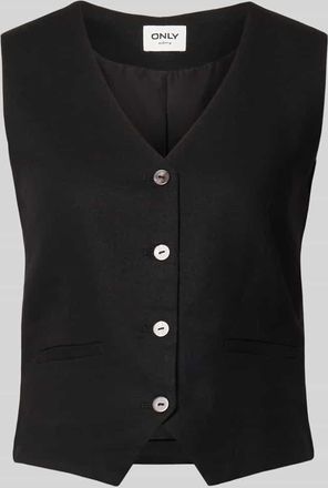 Only Regular Fit Leinenweste mit Bindeband Modell GOA