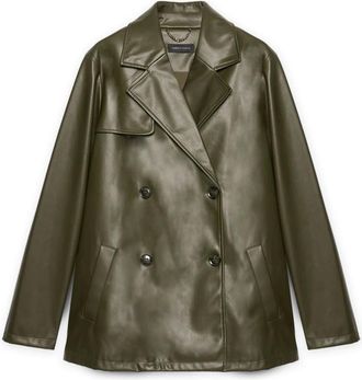 Fiorella Rubino Femme, Vestes, Vert, Taille: 48 FR Veste de motard crois&eacute;e