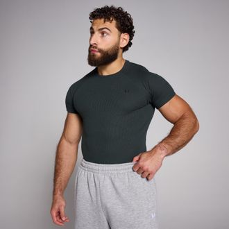 MyProtein MP Herren Origin geripptes T-Shirt in Muskelpassform - Verwaschenes Schwarz - XL