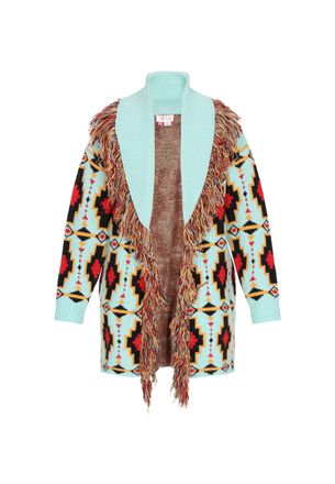 Izia Strickjacke Frauen t&uuml;rkis mehrfarbig