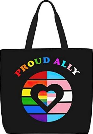 Generic Sac Fourre-Tout Mois Des Fiert&eacute;s Lgbtq+ Alli&eacute;(E) Sac De Shopping Personnaliser De Grande Capacit&eacute; Sacs &Agrave; Main, Pour &Eacute;cole, Voyage, Burea, Filles