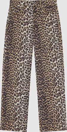 Ganni Jean Print Denim Izey Leopard