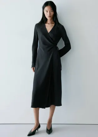 Mango Robe cache-caur naud noir - Femme - XL - MANGO