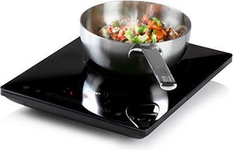 Domo DO332IP Induktionskochplatte - LED Display - Induktionskochfeld 1 Platte - 1 Kochfeld - Ø 20 cm - automatische Abschaltung - Kindersicherung - Schwarz