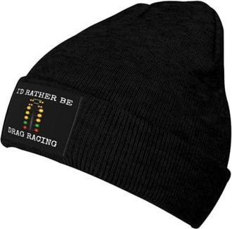 Generic Chaud Bonnet dhiver Tricot&eacute;, Je pr&eacute;f&eacute;rerais Faire des Courses de dragsters, &Eacute;pais Chapeau dhiver Tricot&eacute;, Bonnet Hiver Chaud Tricot pour Sports, Adult