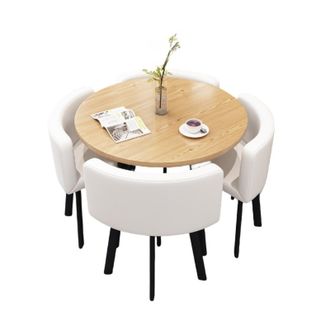 Generic B&uuml;rom&ouml;bel, 4 St&uuml;hle mit Tisch, Konferenztisch-Set, K&uuml;chentisch mit 4 St&uuml;hlen, platzsparender Empfangstresen, Fr&uuml;hst&uuml;ckstisch, Lounge- und Besprechungs