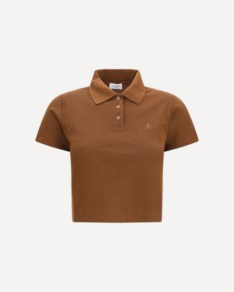 Saint Laurent Cassandre short cotton piqu&eacute; Polo Shirt Female M