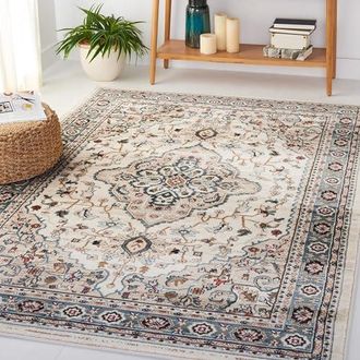 Safavieh Tapis Traditionnel pour Salon, Salle &agrave; Manger, Chambre &agrave; Coucher - Lyndhurst Collection, Tapis &agrave; Poil Court, Cr&egrave;me et Beige, 120 x 180 cm