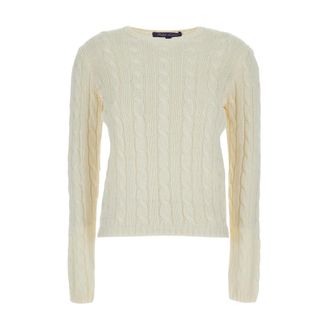 Ralph Lauren Cable Knit Rundhals-Pullover - - Knitwear - Damen - Beige - L