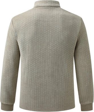 AlltheMen Sweatshirt Stehkragen Herren Sweatshirt Langarm mit Halbzip