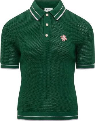 Casablanca Homme, Tops, Vert, Taille: S Mock Mini Crochet Polo