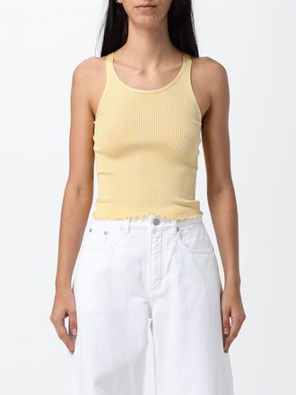 Alaia Top slim fit en soie c&ocirc;tel&eacute;e avec bretelles fines et col en U