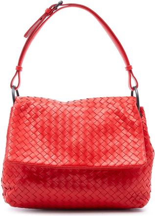 Bottega Veneta Hobo Bags - Nappa Intrecciato Flap Shoulder Bag - Gr. unisize - in Rot - f&uuml;r Damen
