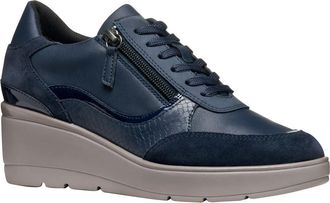 Geox Damen D ILDE Sneaker, Blue, 41 EU