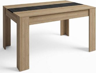 PEGANE Pegane - Table à manger rectangulaire extensible en mélamine coloris naturel - Longueur 160.4-220.4 x Profondeur 90.4 x Hauteur 76.1 cm