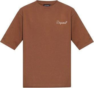 Dsquared2 Homme, Tops, Brun, Taille: XL T-shirt ample signature