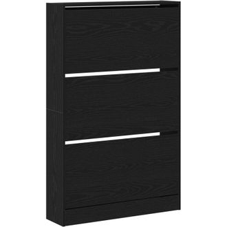 vidaXL Vidaxl - Schuhschrank Schwarze Eiche 80 x 21 x 125.5 cm Holzwerkstoff