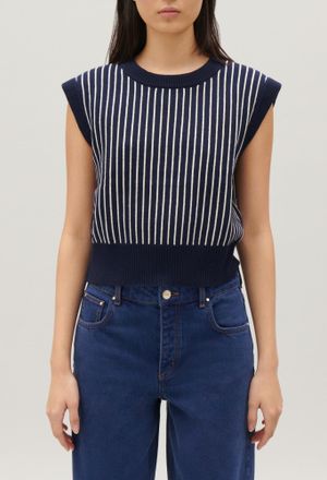Claudie Pierlot Pull sans manches maille ray&eacute;e