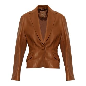 Max Mara Leather Jacket Avenue - Femme - Vestes - Brun - Taille: 34 FR