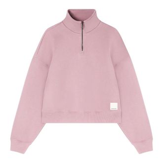 Emporio Armani Femme, Sweatshirts et sweats &agrave; capuche, Rose, Taille: 36 FR SweaT-shirt Zipp&eacute; en Jersey