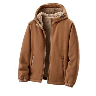 Generic Sweat-shirt en polaire &agrave; fermeture &eacute;clair int&eacute;grale pour homme - Manteaux en polaire chauds et confortables - Col montant - V&ecirc;tements dext&eacute;rieur &agrave; fer