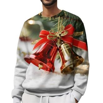 Generic Pull à col rond pour homme Imprimé Noël Col rond Polyester épais Simple Casual Hiver Sweatshirt, Gd1., XXL