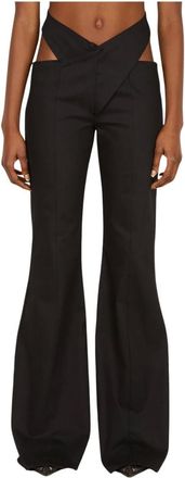 Di Petsa DI Petsa, Femme, Pantalons, Noir, Taille: 38 FR Pantalon &agrave; taille crois&eacute;e